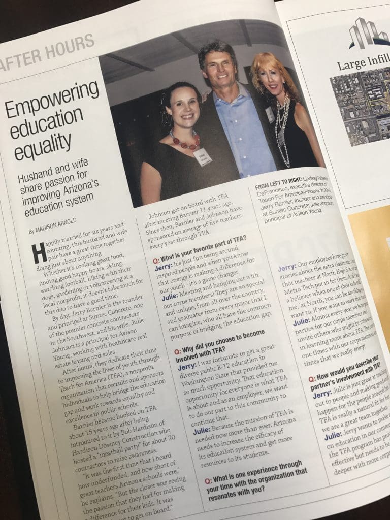 Jerry Barnier Featured in AZRE After Hours for Work with TFA – Suntec ...